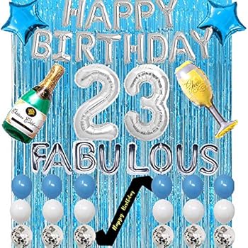 Amazon.com: Sweet 23th Birthday Decorations Party Supplies,Rainbow ...