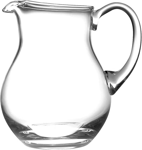 Handmade Round Glass Water Pitcher with Handle, with Spout, Ice Lip, 64 ...