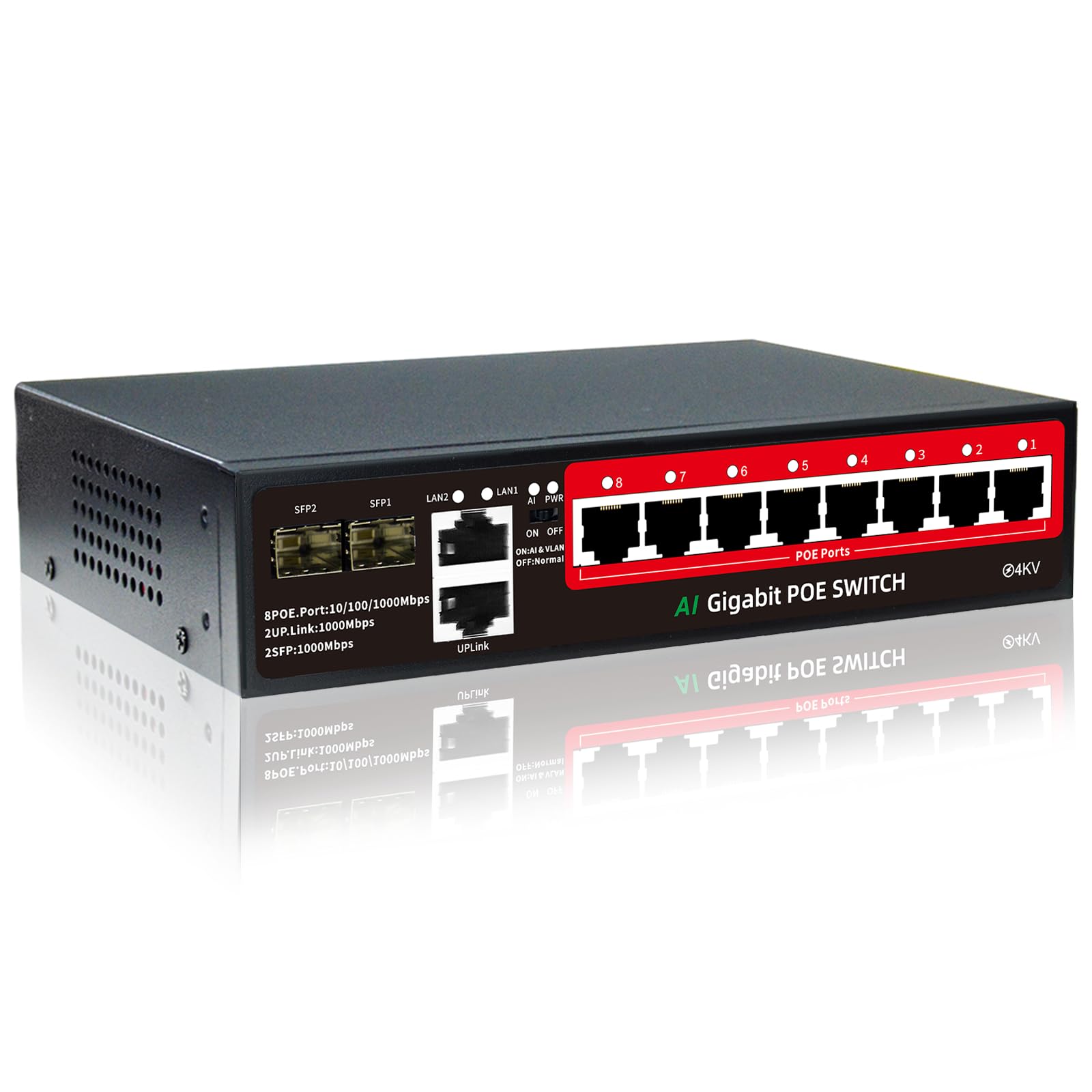 Mua STEAMEMO 8-Port Gigabit PoE Switch | 2×Gigabit Uplinks + 2×1.25G ...