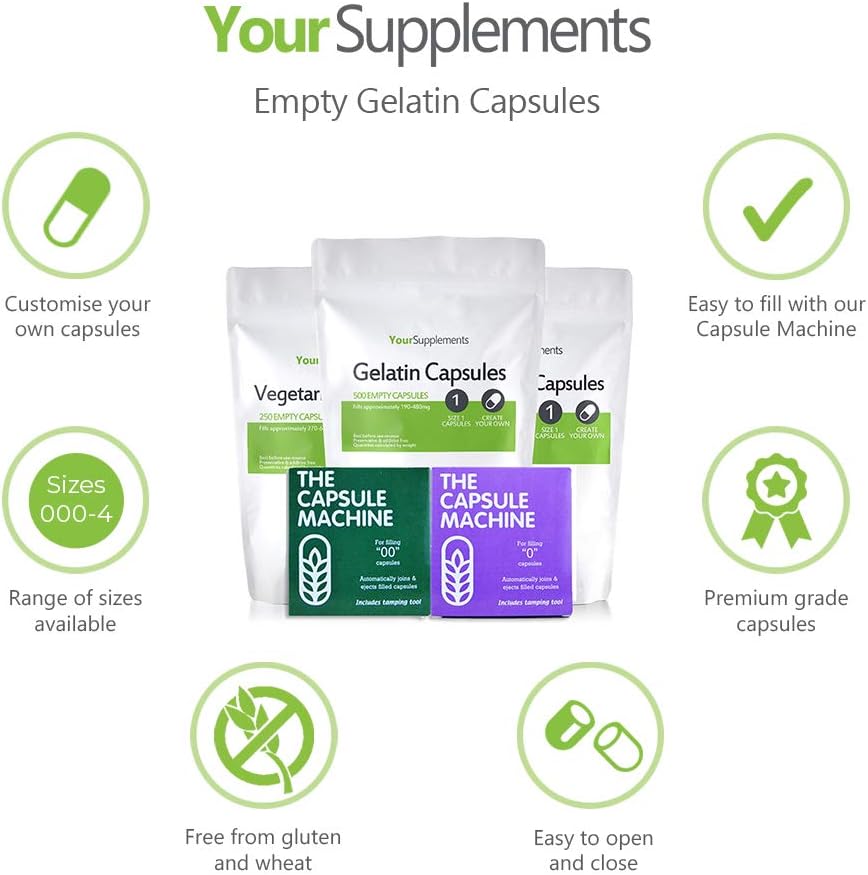 Your Supplements – The Capsule Machine Size 00 & 1000 Empty Gelatin ...