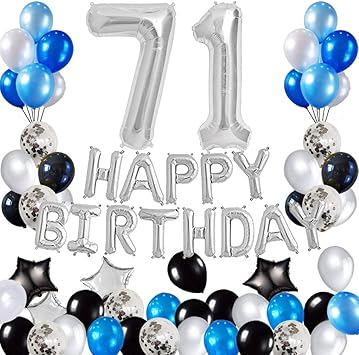 Amazon.com: Risehy 71st Birthday Decorations Birthday Party Supplies ...