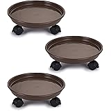 Fasmov 3 Pcs of Plant Pallet Caddy Plant Stand Round Flower Pot Mover ...
