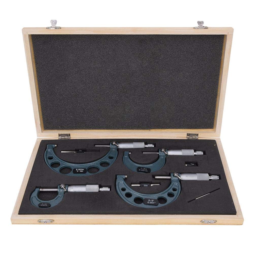 Micrometer, 4Pcs 0-4 inches Professional Imperial Micrometer Outside ...