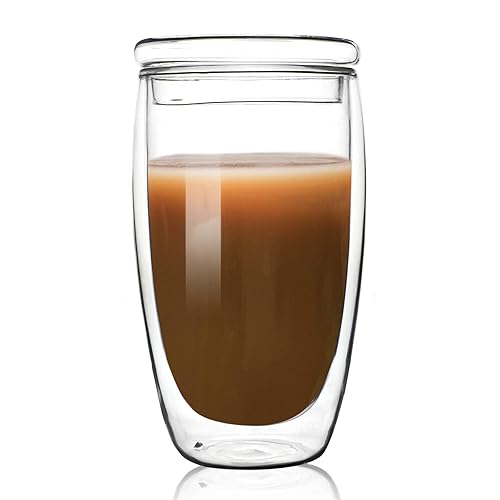 Luxtea Glass Coffee Mug Double-walled Borosilicate Glass Cup for Hot or ...