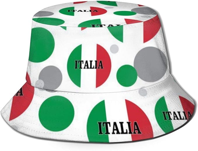 LEIJGS Classic Italia Italian Flag Bucket Sun Hat for Men & Women -Uv ...