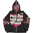 PEAINJ Full Zip Hoodies for Women Men Graphic Hoodies Y2k Over Face ...