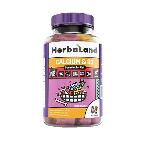 Herbaland Vegan Calcium Bears Gummies for Kids, Contains Calcium ...
