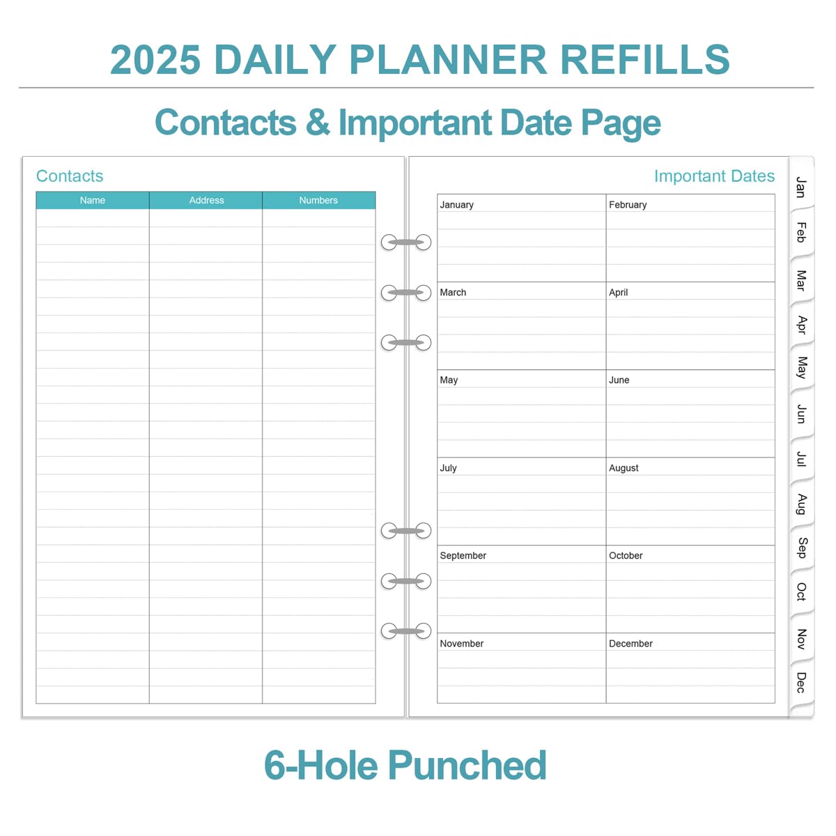 Mua 2025 Planner Refills for A5 Binder - One Page Per Day Daily ...