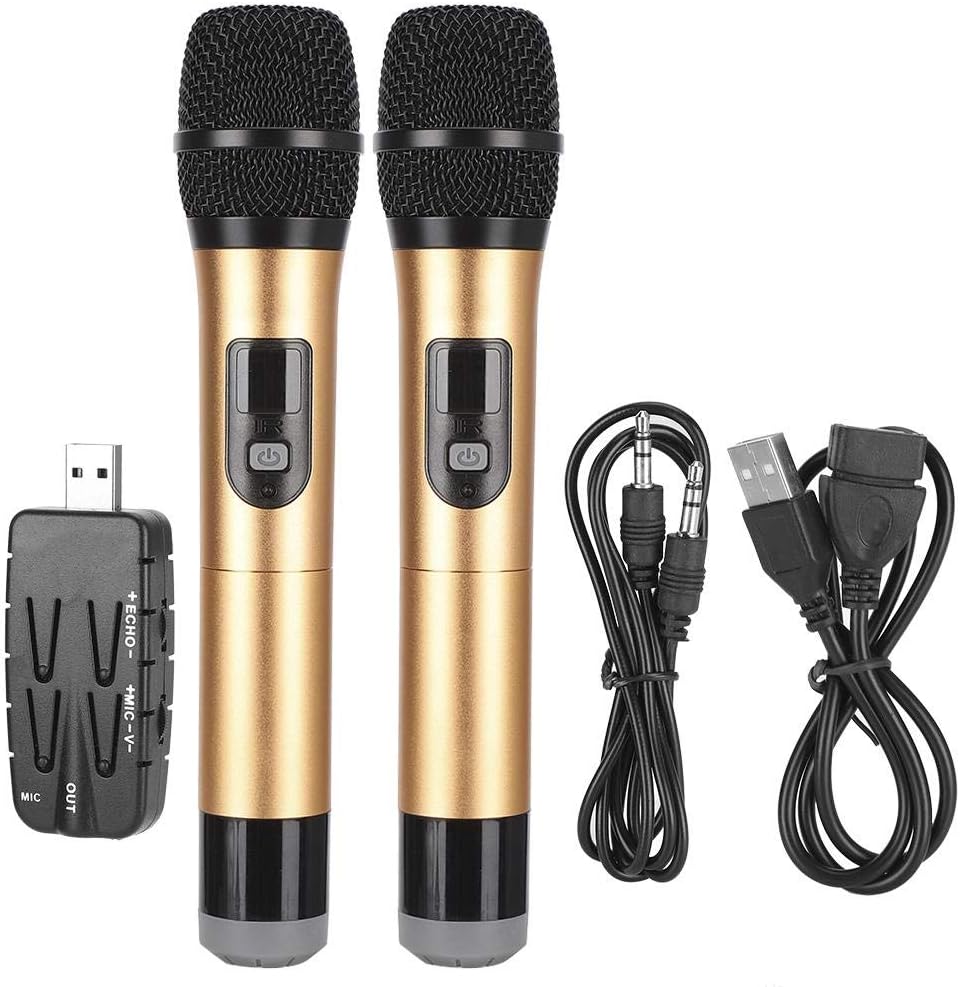 Tonysa 2 Microphone with 1 Receiver Set, USB-3.0 Wireless Microphone ...