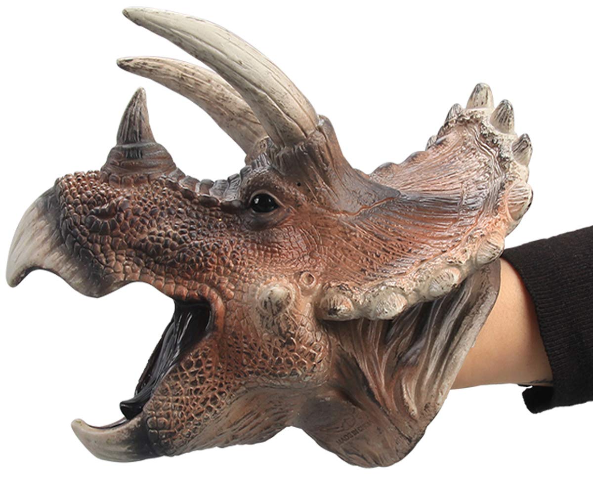 Mua Gemini&Genius Triceratops Dinosaur Hand Puppets Large Soft Rubber ...