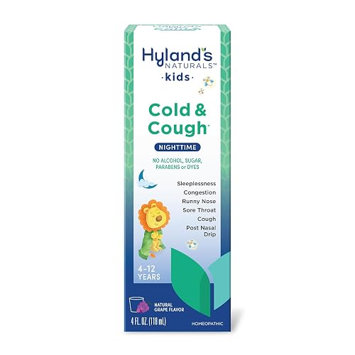 Hyland's Kids Cold and Cough, Nighttime Grape Cough Syrup Medicine for ...