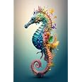 Amazon.com: Colorful Seahorse Diamond Painting Kits Sea Animals Diamond ...