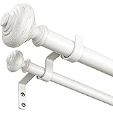 Amazon.com: TANGWIN White Double Curtain Rods for windows 66 to 120 ...