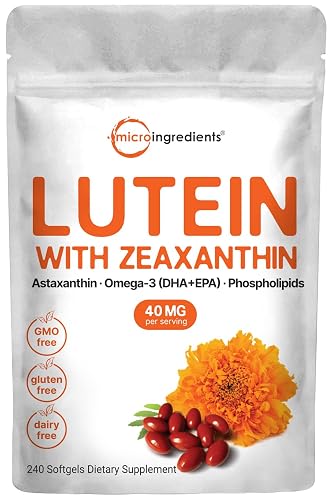 Micro Ingredients Lutein & Zeaxanthin 40mg Softgels, 240 Count, with ...