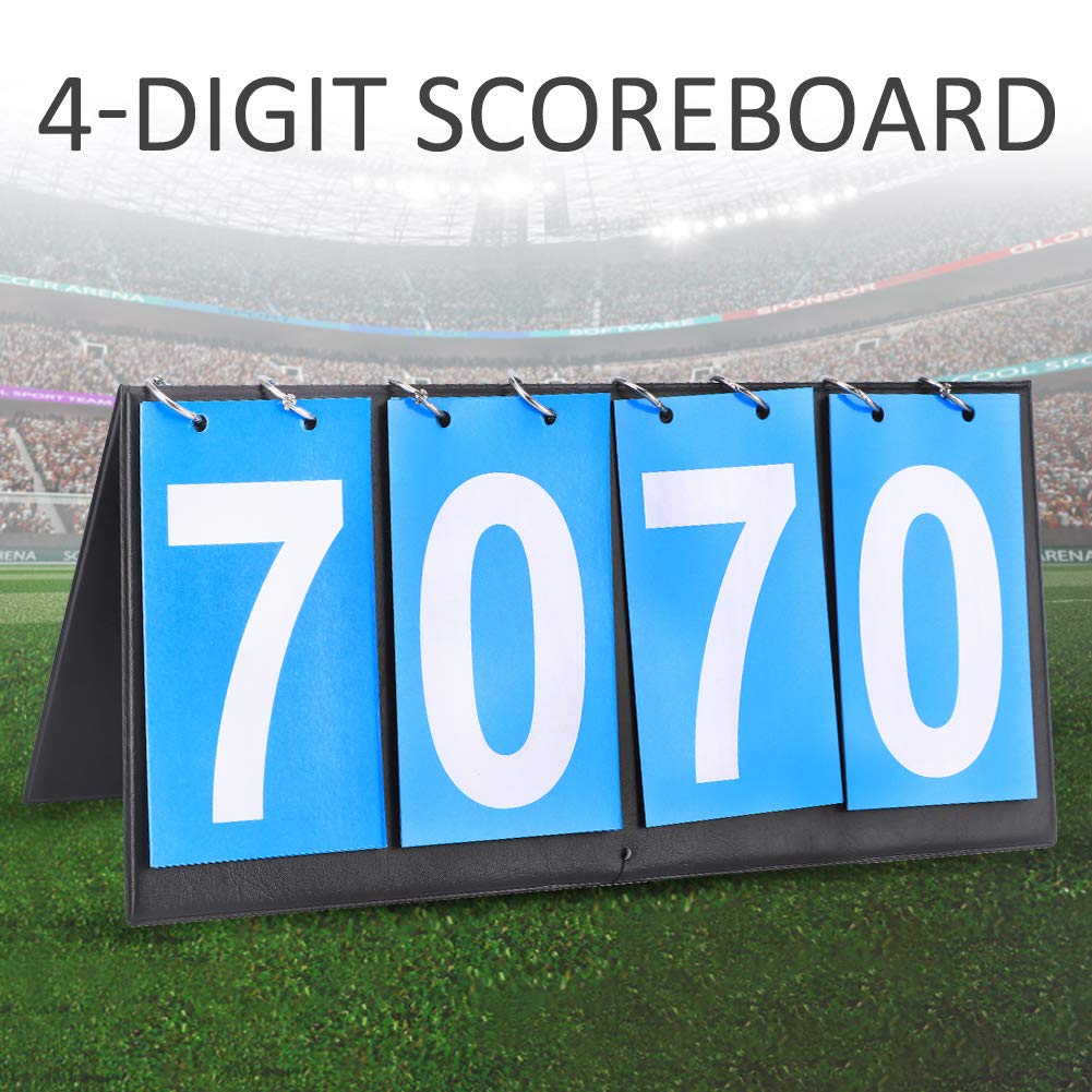 Number Flip Chart Number Flip Cards Blue Cloth Metal Cardboard 4‑Digit Scoreboard Sports ...