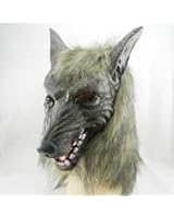 Wolf Mask 3D Screen Print Realistic Look Soft Face Mask Fun Fur Adult ...