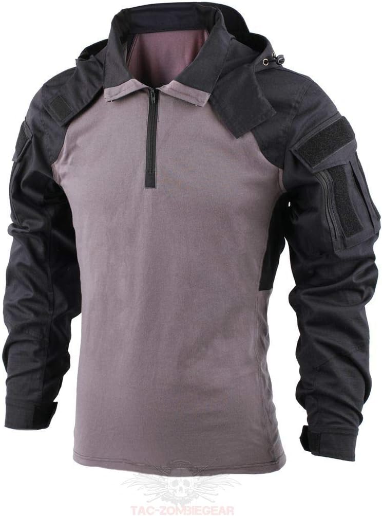 Amazon.com : TAC-ZombieGear Hooded Custom Combat Shirt SP2/ Black ...