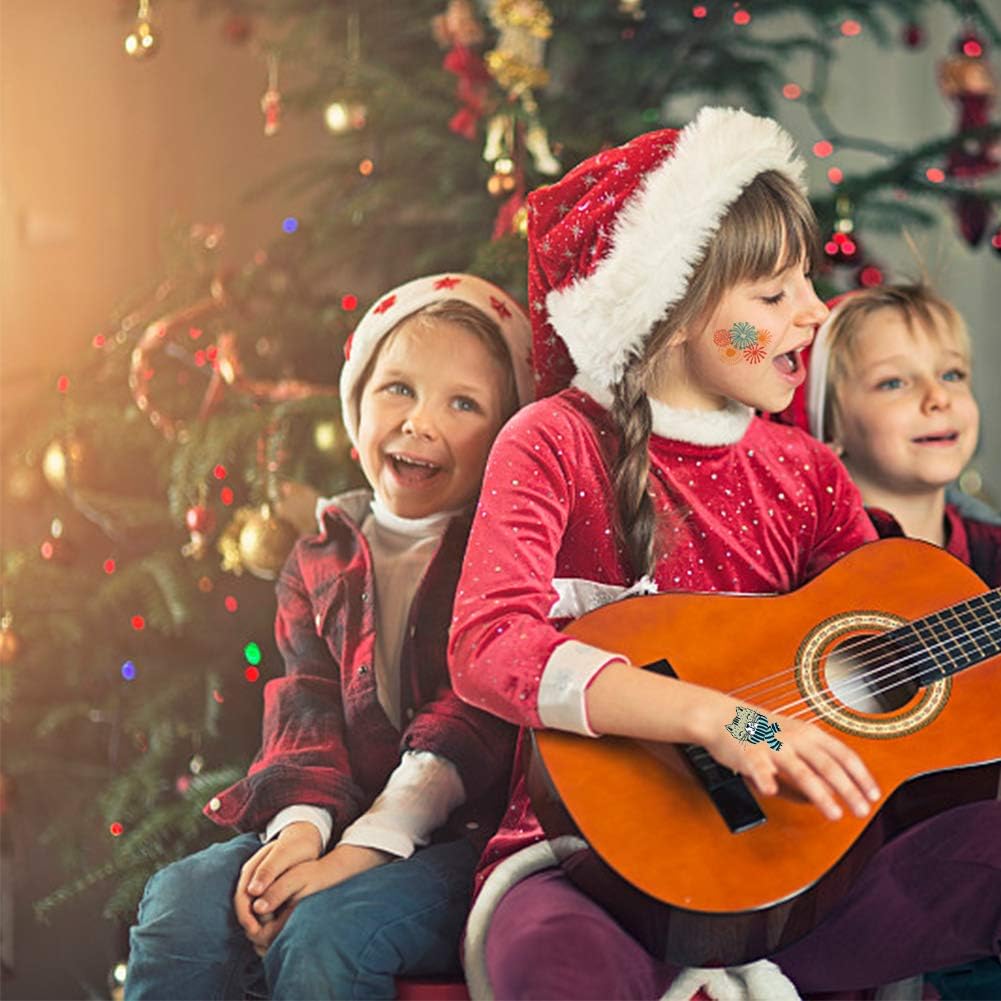 Christmas Temporary Tattoos,6 Sheets Xmas Tattoos Children’s Christmas ...
