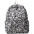 Amazon.com | JHTPSLR Leopard Furry Backpack Soft Plush Backpack Fuzzy ...