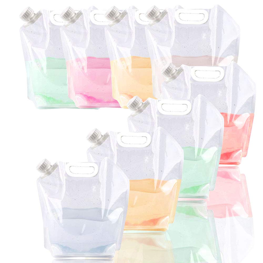 SUPANT 8 x 10 Litres/ 21 Gal Collapsible Water Jug Container, Freezable ...