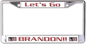Amazon.com: Lets Go Brandon Chrome License Plate Frame : Automotive