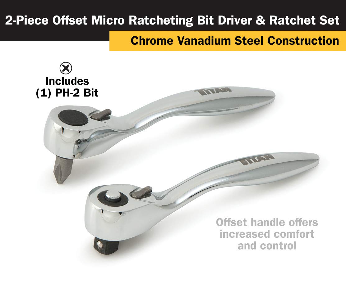 Mua Titan 11203 2-Piece Offset Micro Ratcheting Bit Driver and Ratchet ...