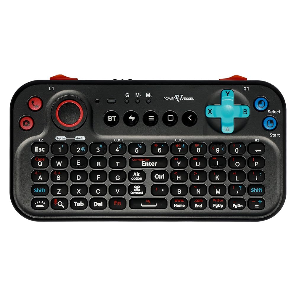 FUNDIAN Bluetooth Pocket Keyboard V2 with Jog Mouse and Audio, Black ...