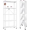 Amazon.com: DEANIC 3 Tier Foldable Storage Shelves with Wheels, Large ...