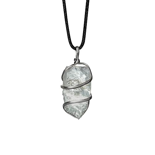 PYOR Clear Quartz Raw Crystal Necklace Chakra Pendant Healing Gemstones ...