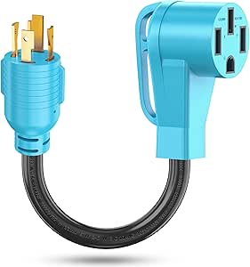 Amazon.com : CircleCord 4 Prong 30 Amp to 50 Amp RV Generator Adapter Cord with Grip Handle, L14 ...