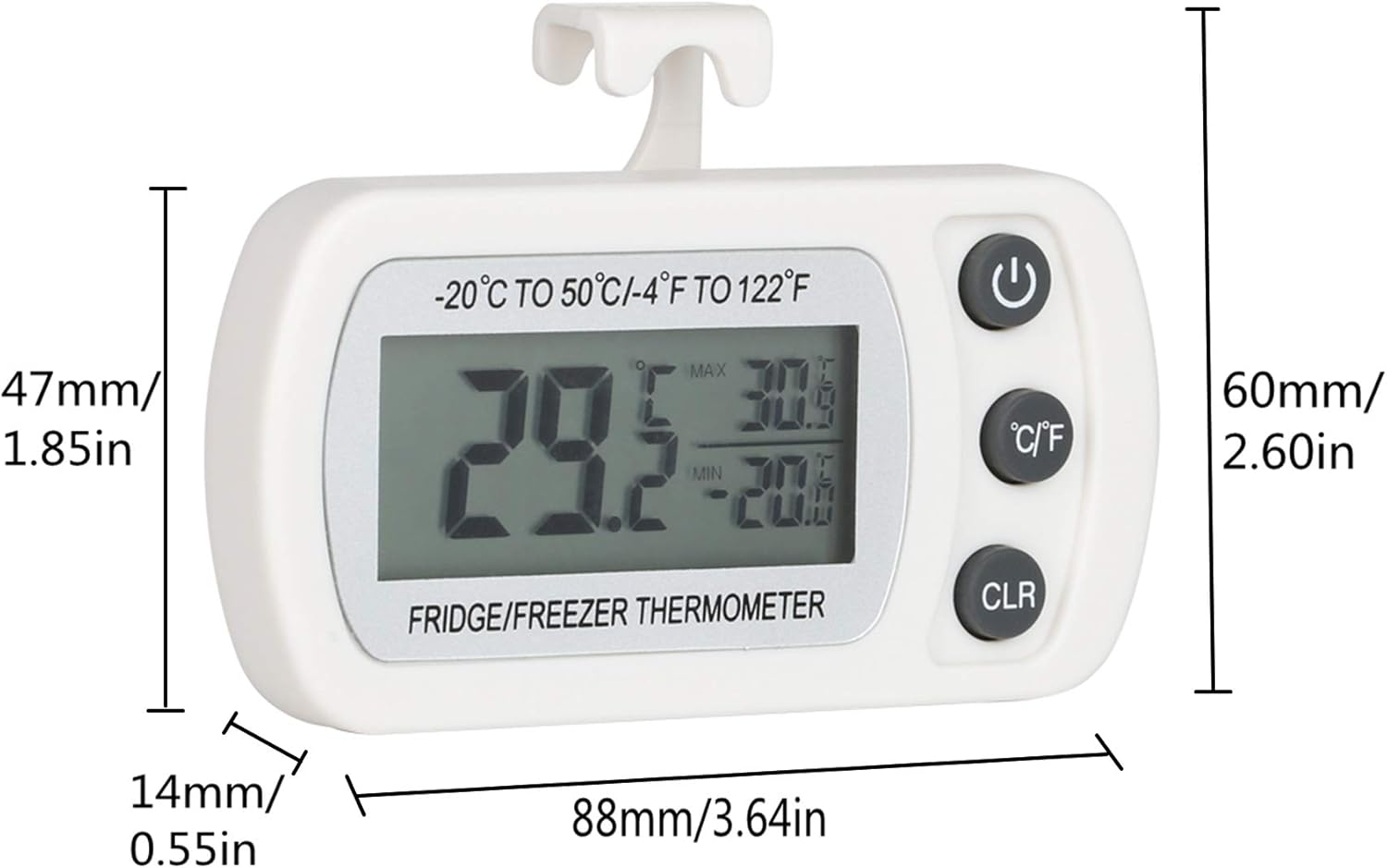 Thlevel 2PCS Fridge Thermometer Digital Waterproof Freezer Thermometer ...