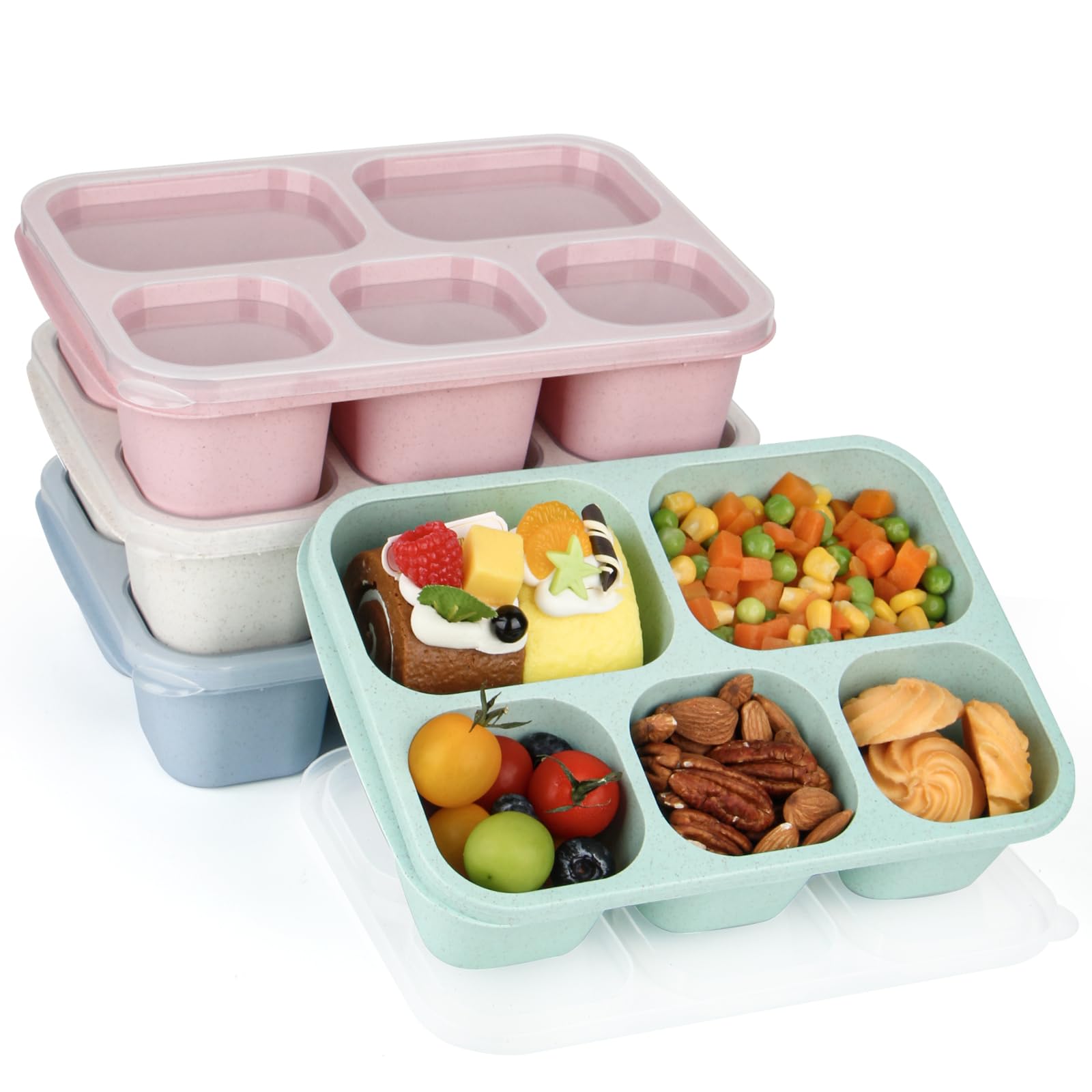 Mua Bento Lunch Boxes - Reusable 5-Compartment Food Lunchables ...