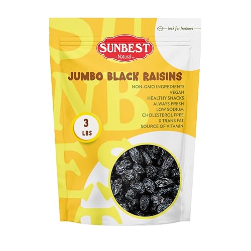 Sunbest Natural Jumbo Black Raisins, 3 lbs – Naturally Sweet Dried ...