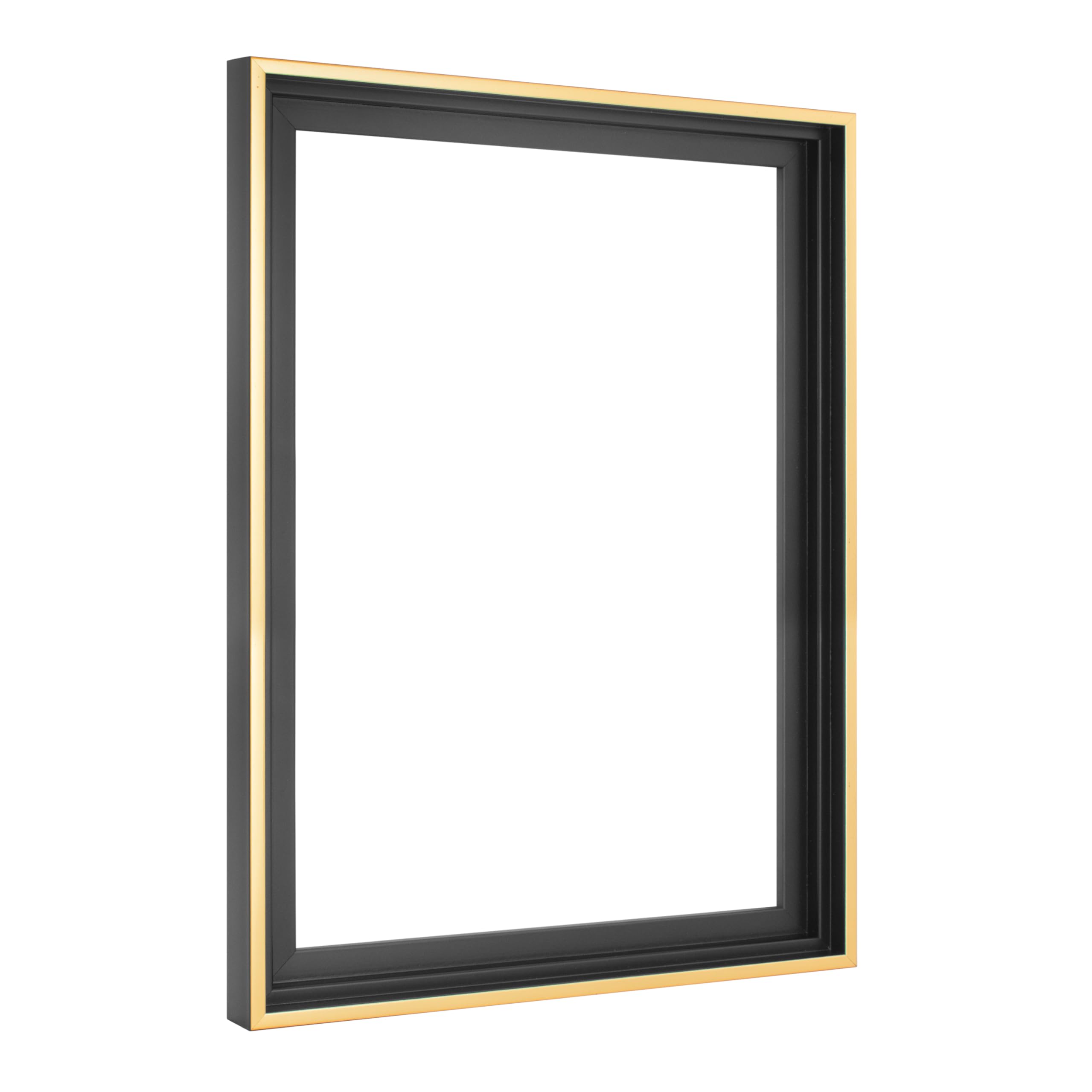 MCS Canvas Float Frames 12x16 Frame, Black & Gold Frame for Finished ...