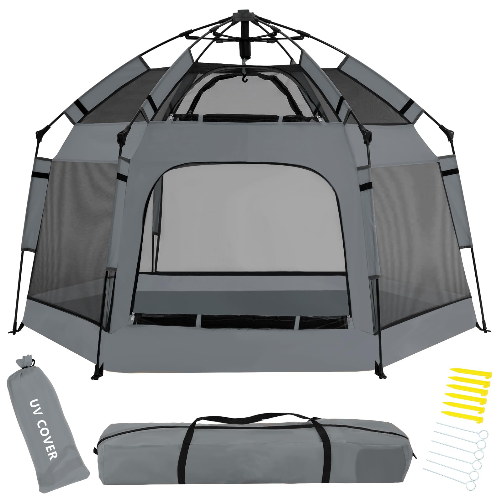 Baby Pop Up Playpen with Canopy, 2024 Newest Pop Up Baby Pop Up Tent ...