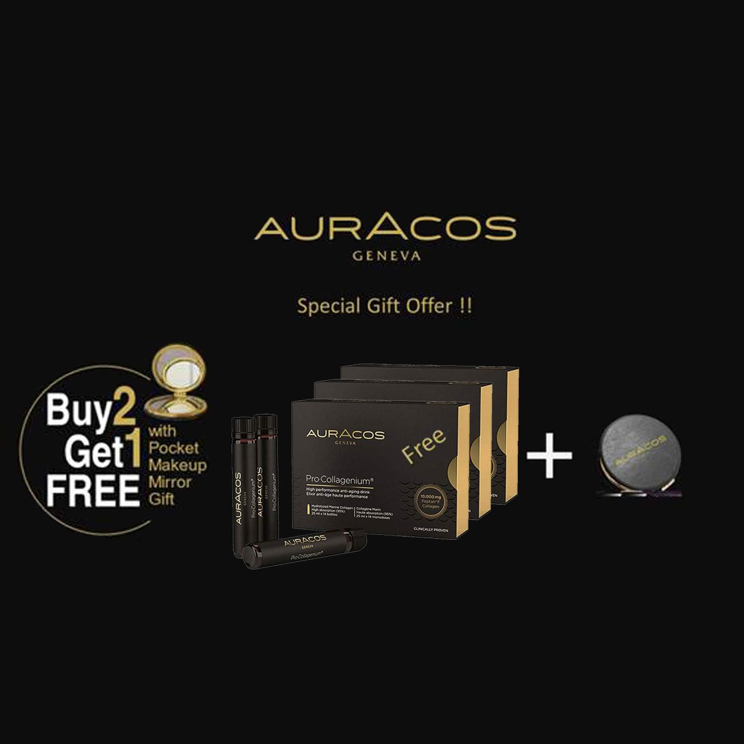 Auracos Pro Collagenium High Performance Anti Aging Drink Three Pack ...
