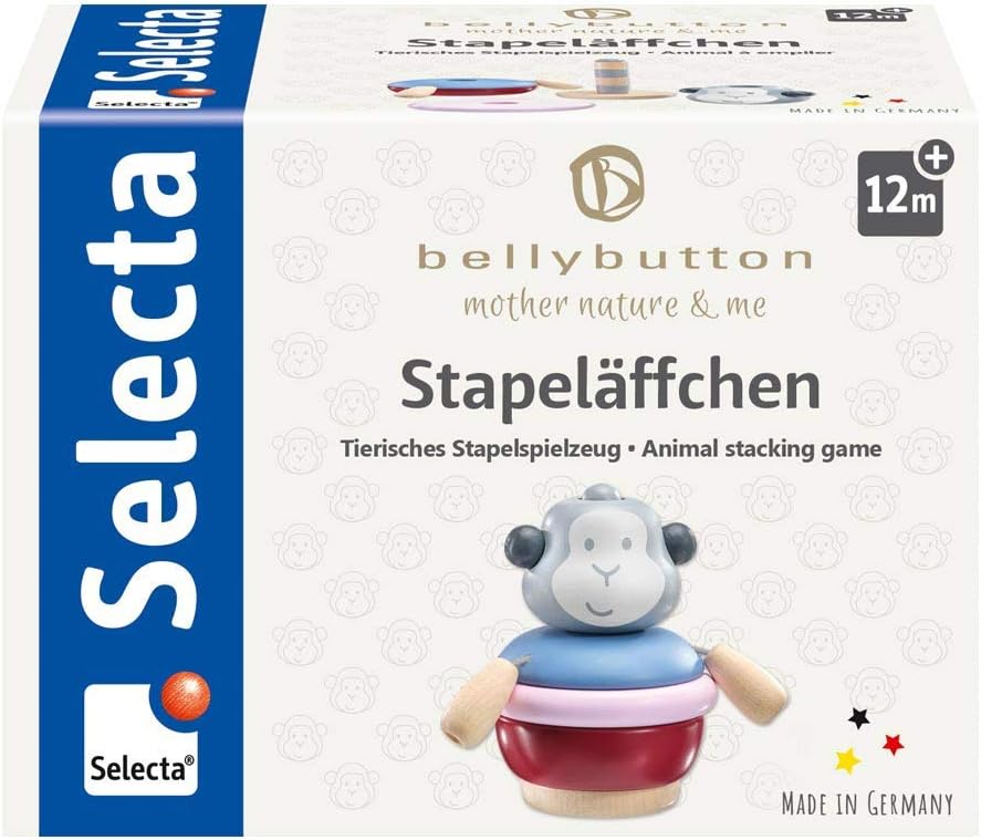 Selecta Bellybutton 64026 Stacking Monkey Wooden Toy 9 cm – BigaMart