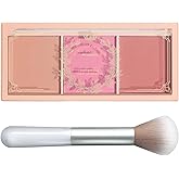 Amazon.com : 3 Color Matte Pink Blush Palette with Brush, Long Lasting ...