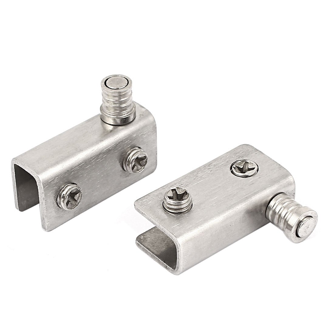 sourcingmap® 5-9mm Glass Thickness Door Pivot Hinges Clamp Clip Silver ...