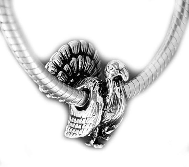 Amazon.com: THANKSGIVING TURKEY Bead Charm Fits Pandora & Similar ...