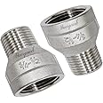 Amazon.com: Horiznext npt 1/2-3/4 male to female thread reducer adapter, stainless steel ...
