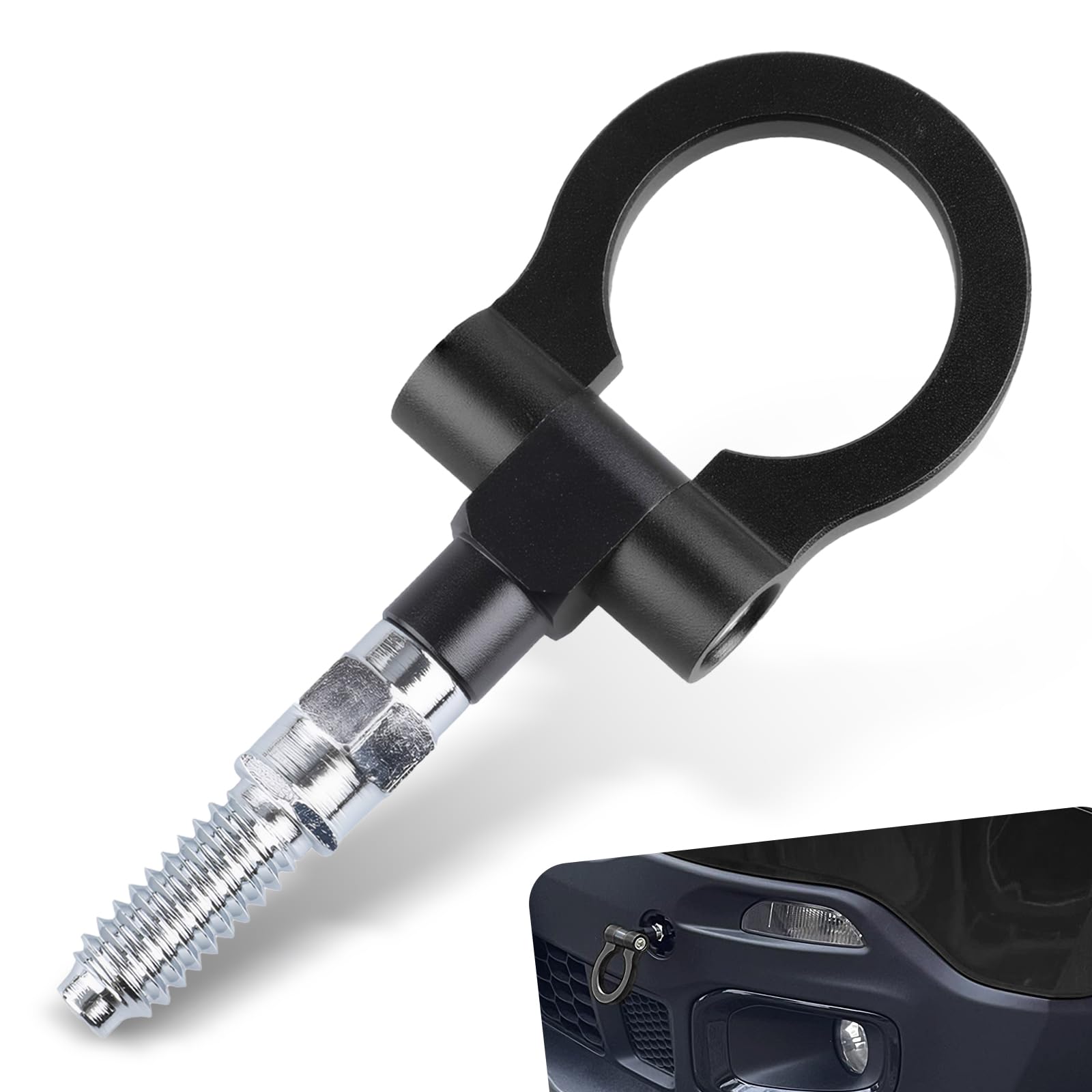 lekudo Car Front Bumper Screw-in Trailer Hook, Metal Vehicle Towing ...