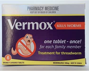 Vermox Worm Treatment 100 mg 6 Tablets: Amazon.com.au: Home