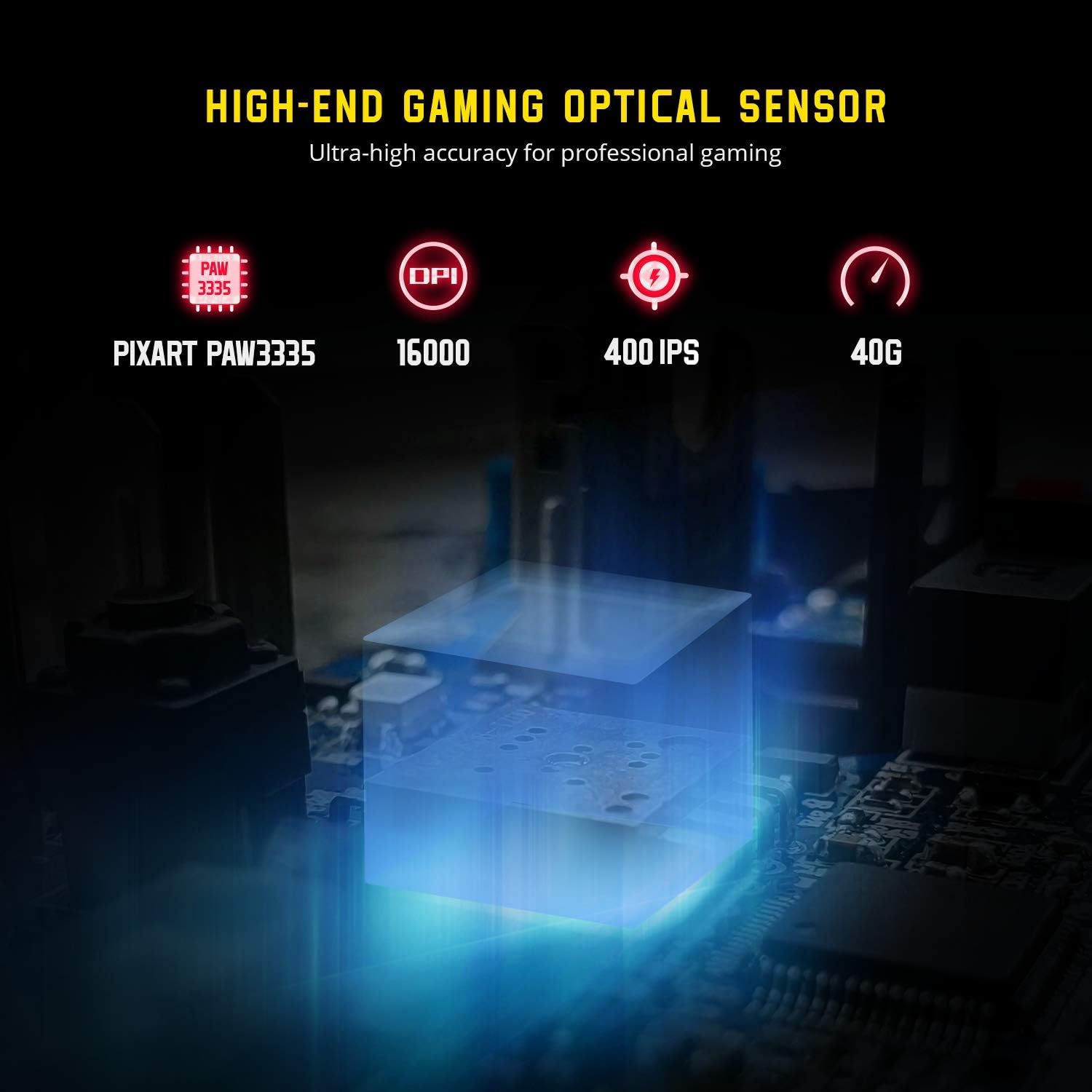 DREVO Falcon Wireless Lightweight Gaming Mouse with Full RGB, PAW3335 ...