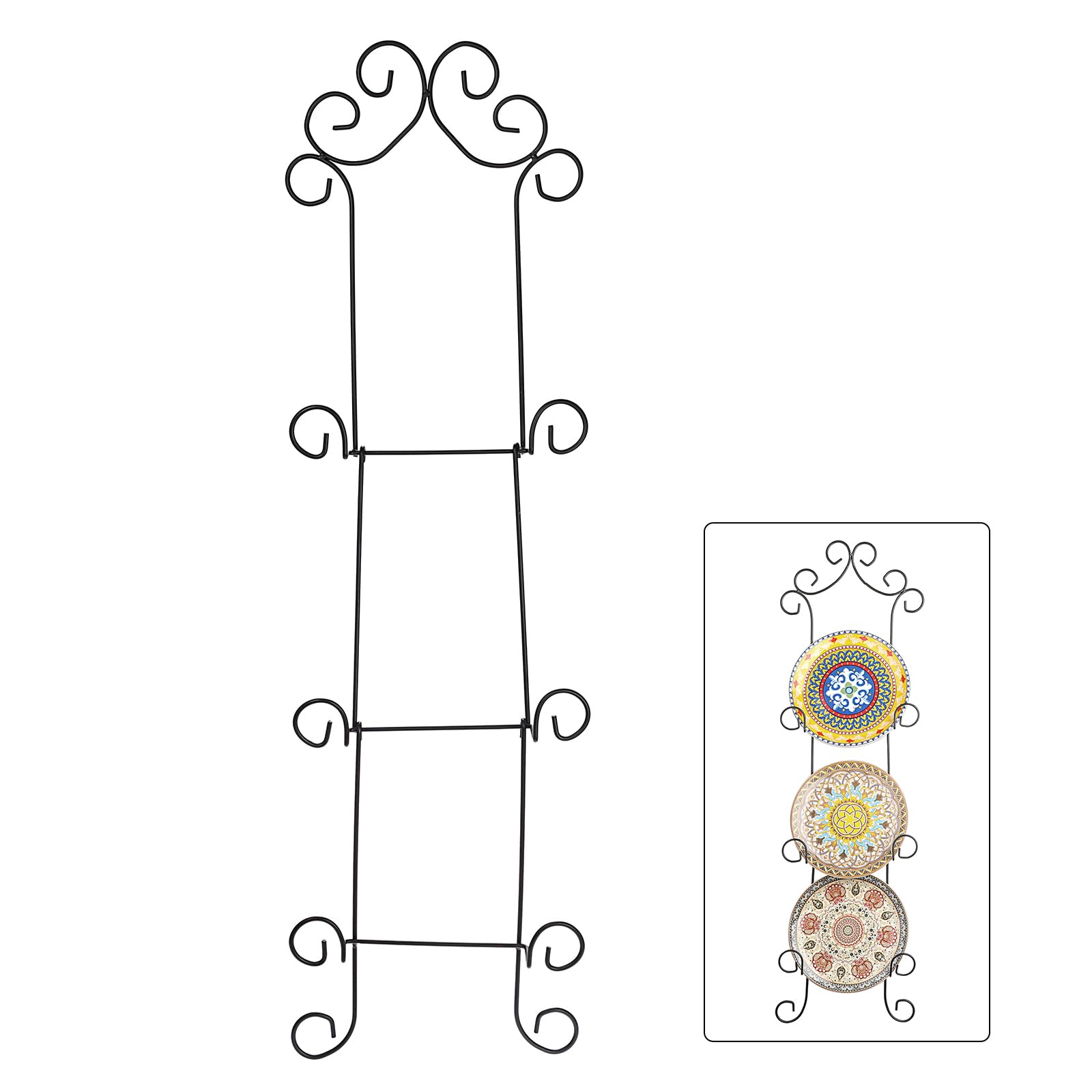 Sumnacon Wall Plate Holder Rack-Sturdy Metal Plate Hanger for Wall,3 ...