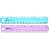 Amazon.com : eBoot Plastic Color Ruler Straight Ruler Math Rulers, 2 ...