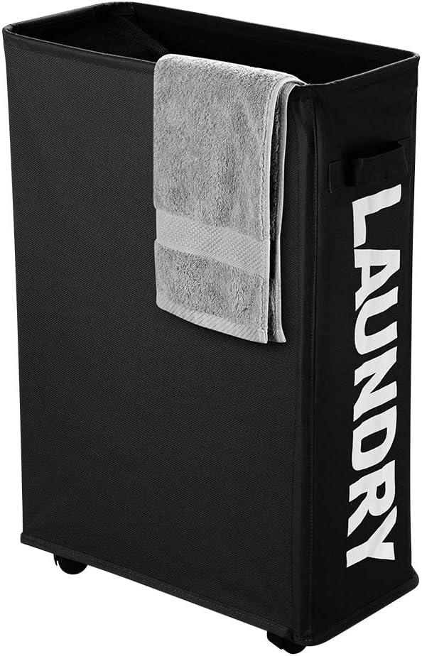 IHOMAGIC Slim Rolling Laundry Basket with wheel, Thin Laundry Basket ...