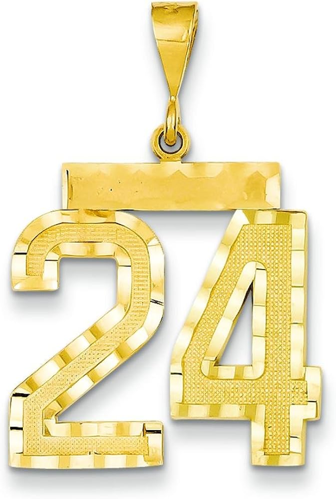 Amazon.com: 14K Yellow Gold Large Number 24 Charm Pendant Jewelry: Jewelry