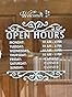 Amazon.com : Custom Business Hours Sign for Glass Door, Windows, Smooth ...