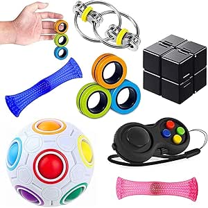 Amazon.com: Sensory Fidget Toys Set 7 Pack. Stress Relief and Anti ...